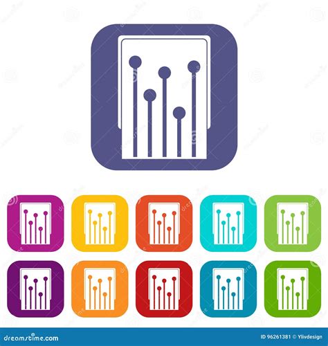 Computer Processor Icons Set Flat Stock Vector Illustration Of Internet Macro 96261381