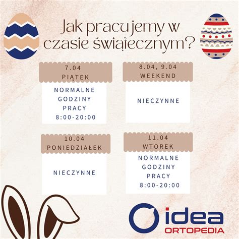 Godziny Pracy Idea Ortopedia W Okresie Wielkanocy