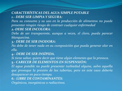 Características del agua simple potable Nueva Escuela Mexicana Digital