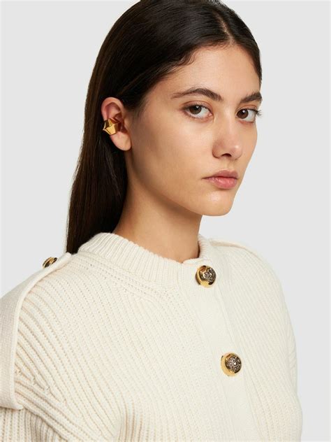 ALEXANDER MCQUEEN Hexagonal Brass Mono Ear Cuff Alexander McQueen