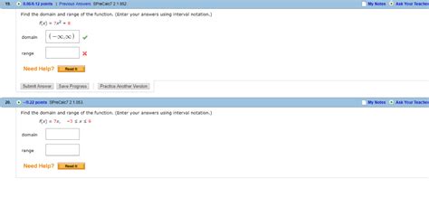 Solved I Am Not Understanding How To Obtain The Range When Chegg
