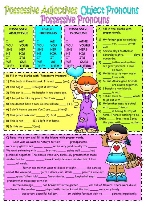 PDF OBJECT POSSESSIVE ADJECTIVES PRONOUNS 2016 05