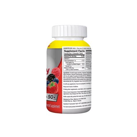Centrum Fresh And Fruity Chewables Adult 50 Multivitamin 60 Chewable