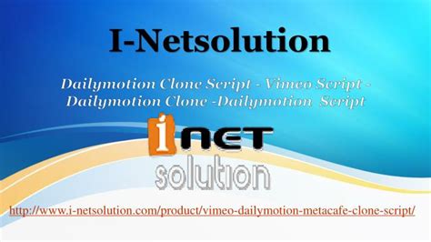 PPT Dailymotion Clone Script Vimeo Script Dailymotion Clone