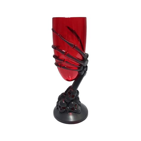 Skeleton Hand Plastic Wine Glass Red Halloween Tableware And Props
