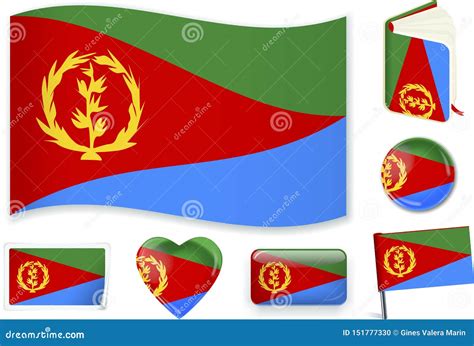 Eritrea Flag In Seven Shapes Editable With Separate Layers Stock Vector Illustration Of Icon