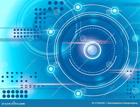Circle Abstract Blue Technology Background Stock Vector Illustration