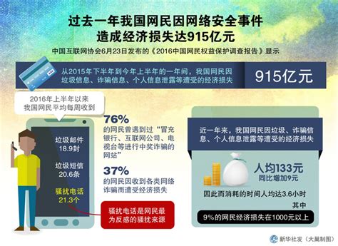 图表：过去一年我国网民因网络安全事件造成经济损失达915亿元图解图表中国政府网