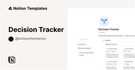 Decision Tracker Template By Anton Zhezherun Notion Marketplace