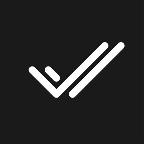Two Checkmarks Dark Mode Glyph Ui Icon Simple Filled Line Element