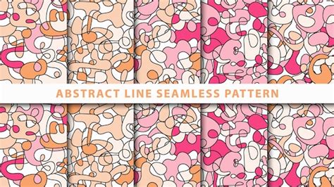 Premium Vector Collection Abstract Line Seamless Pattern