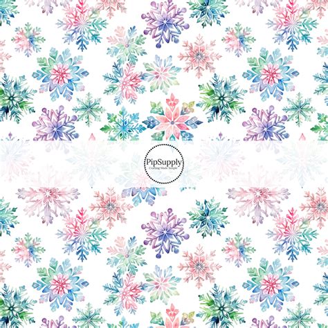 Colorful Snowflakes Fabric By The Yard Rainbow Woods Snowflake Fabric