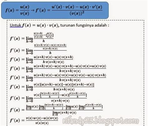 Sifat Sifat Turunan Diferensial Dan Pembuktiannya ~ Rifandy Blog