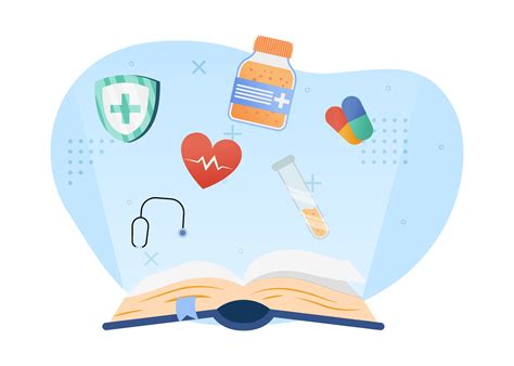 Medical Education Concept Vector Illustration Open Book With A Medical