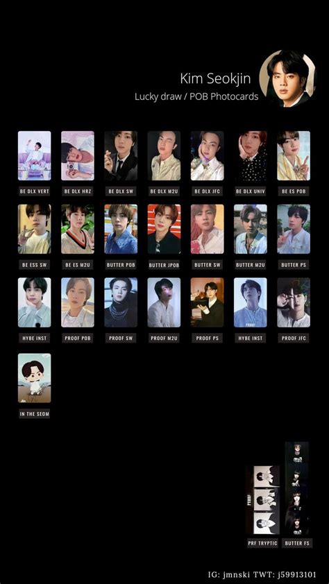 Bts Lucky Draw And Pob Photocard Template Photocard Photo Cards Seokjin