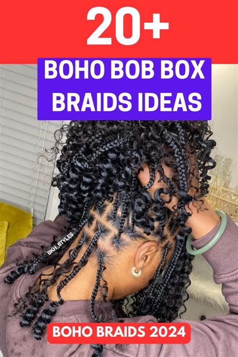 STUNNING BOHO BOB BOX BRAIDS HAIRSTYLES FOR BLACK WOMEN In Bob Braids Hairstyles