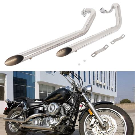 For Yamaha V Star 650 Xvs400 Xvs650 Dragstar 650 Chrome Exhaust Pipes