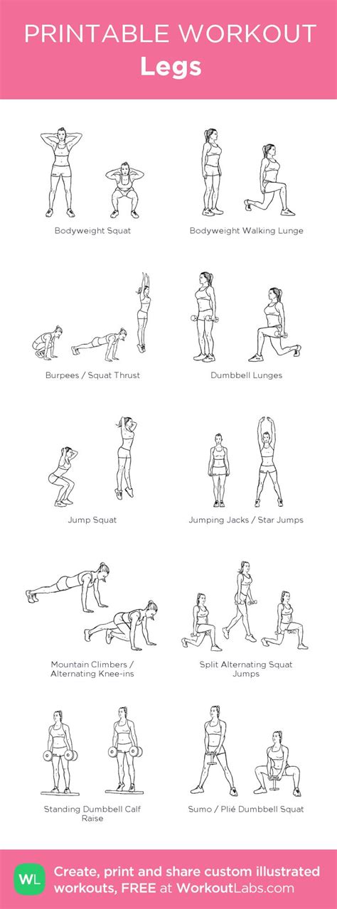 Custom Pdf Workout Builder With Exercise Illustrations Gym Workouts