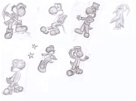 Yoshis And A Penguin By Krizste On Deviantart
