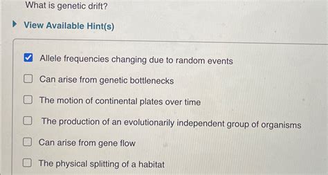 Solved What Is Genetic Driftview Available Hint S Allele