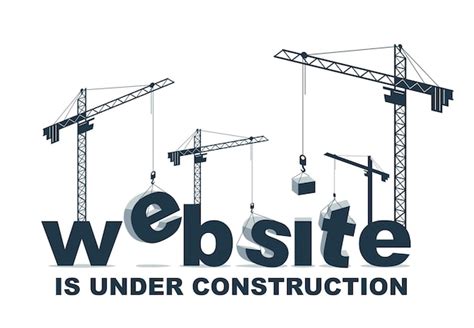 Premium Vector Construction Cranes Builds Website Word Vector Concept Design Conceptual