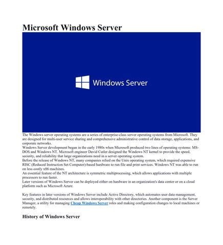 Microsoft Windows Server Overview By Jamesbrown Issuu