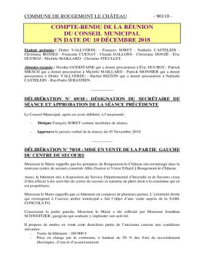 Remplissable En Ligne COMPTE RENDU DE LA RUNION DU CONSEIL Fax