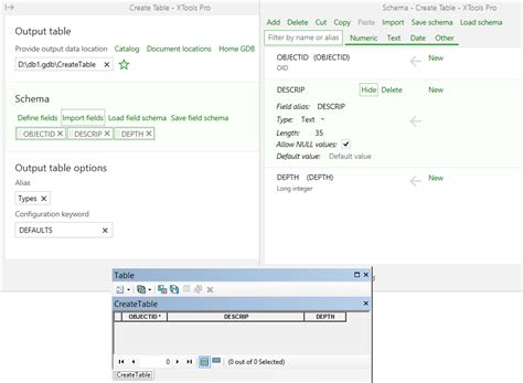 XTools Pro Help Create Table