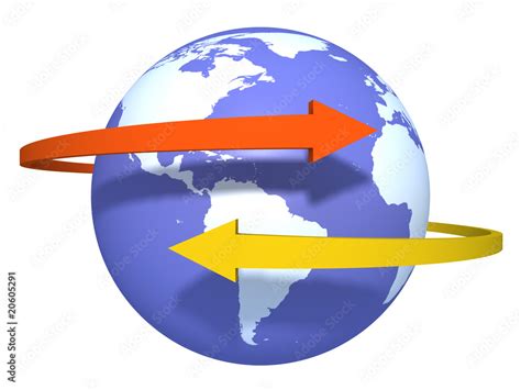 dos flechas rodeando el mundo ilustración de Stock Adobe Stock