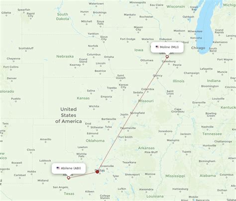 All Flight Routes From Moline To Abilene Mli To Abi Flight Routes
