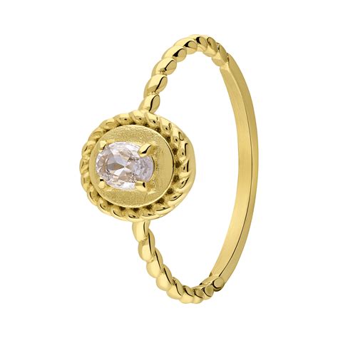 Stalen Goldplated Ring Vintage Wit Lucardi NL