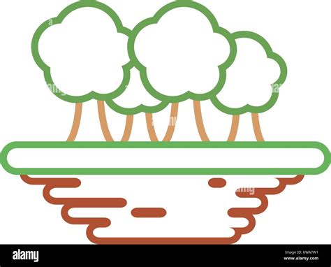Trees Nature Symbol Cartoon Stock Vector Image Art Alamy
