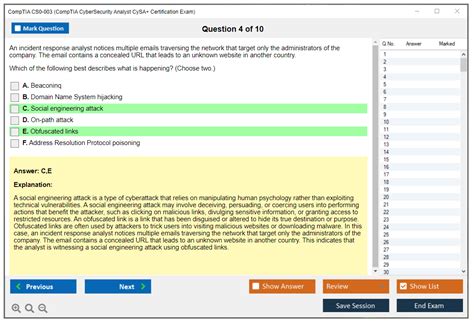 CompTIA CyberSecurity Analyst CySA Certification Exam CS0 003 Practice