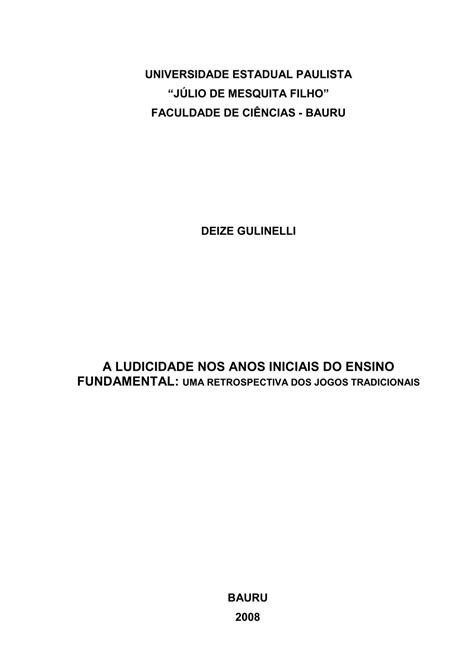 A LUDICIDADE NOS ANOS INICIAIS DO ENSINO FUNDAMENTAL