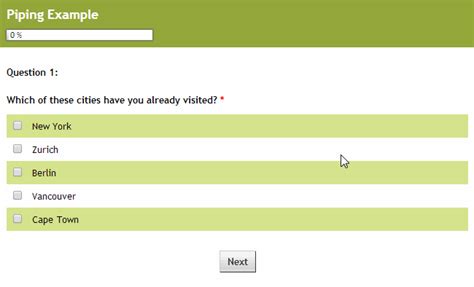 Question And Answer Piping In Your Questionnaire Esurvey Creator Blog