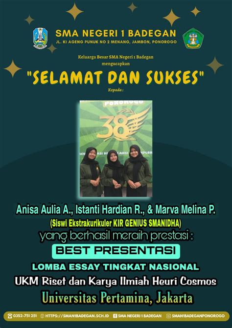 Best Presentation Di Event Lomba Esai Tingkat Nasional Universitas