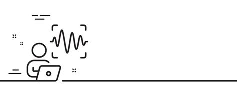 Voice Wave Line Icon Sound Scan Sign Minimal Vector Image