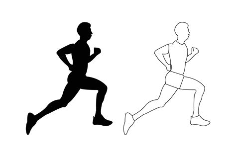 Man Running Outline Vector Isolated On White Background Vector Art At Vecteezy