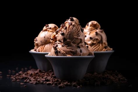 Delicious Chocolate Ice Cream In Waffle Cones Premium Ai Generated Image