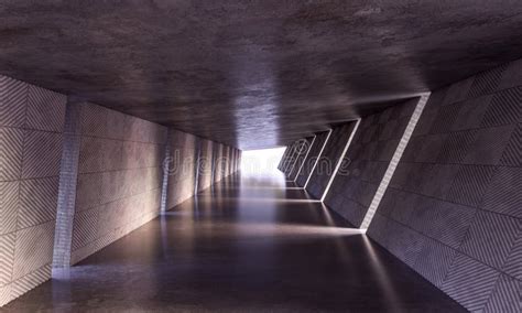 Modern Tunnel Architecture With Dynamic Lighting Stock Illustration