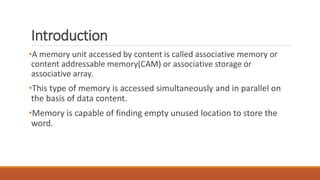 Associative Memory In Computer Architecture PPTX