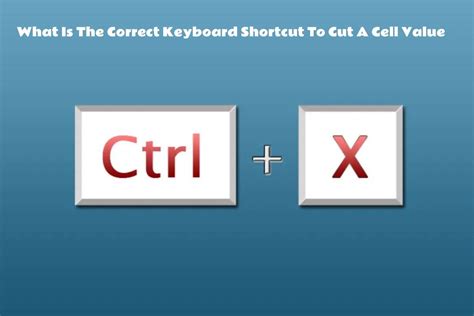 what is the correct keyboard shortcut to cut a cell value