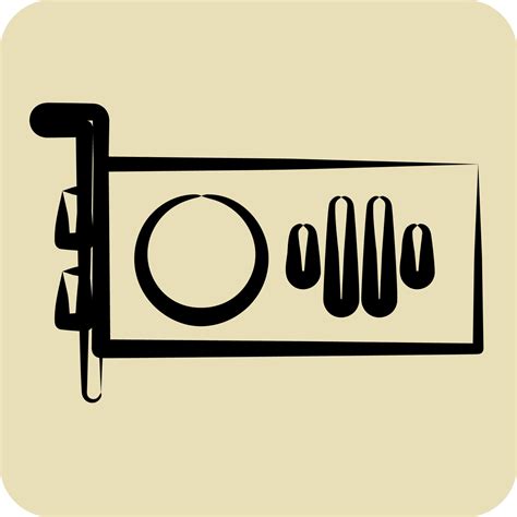 Icon Gpu Suitable For Computer Components Symbol Hand Drawn Style