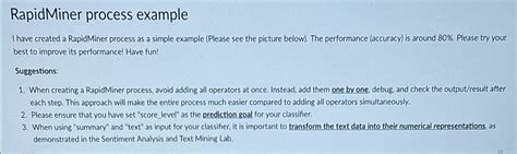 Solved RapidMiner Process ExampleI Have Created A RapidMiner Chegg