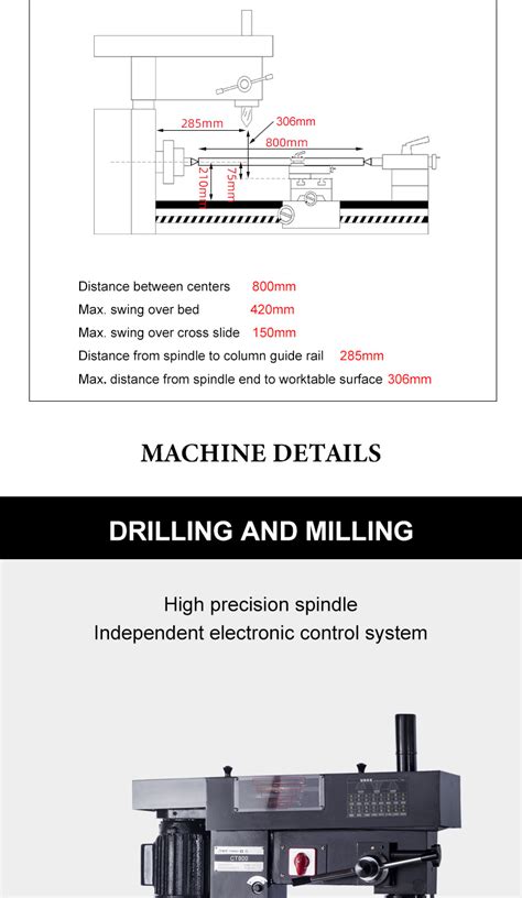 China Ct800 Mini Lathe Drill Mill Combo 3 In 1 Combination Lathe