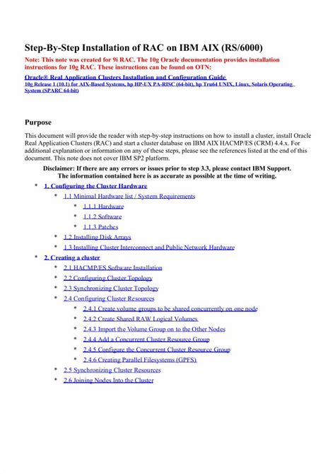 Pdf Step By Step Installation Of Rac On Ibm Aix Rs6000 Dokumentips