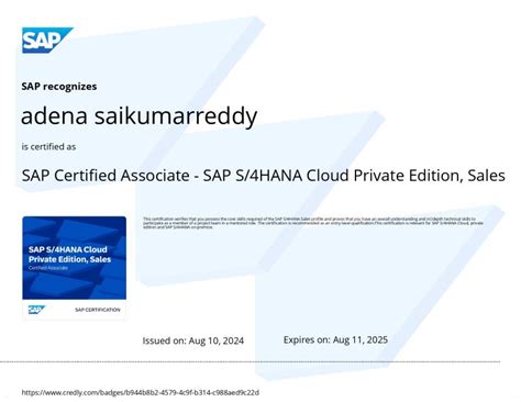 Adena Sai Kumar Reddy On Linkedin Hello All I Am Happy To Share My Sap Certification