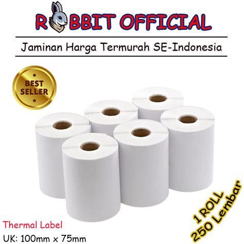 Jual Stiker Label Barcode Thermal [100 X 75] Label Barcode Olshop Label Pengiriman 100x75 Mm Isi