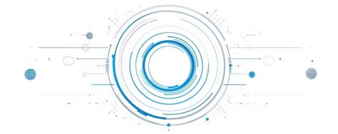Abstract Circular Geometric Pattern With Blue And Grey Lines Depicting Digital Technology And