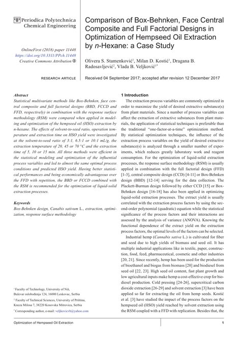 Pdf Comparison Of Box Behnken Face Central Composite And Full Factorial Designs In